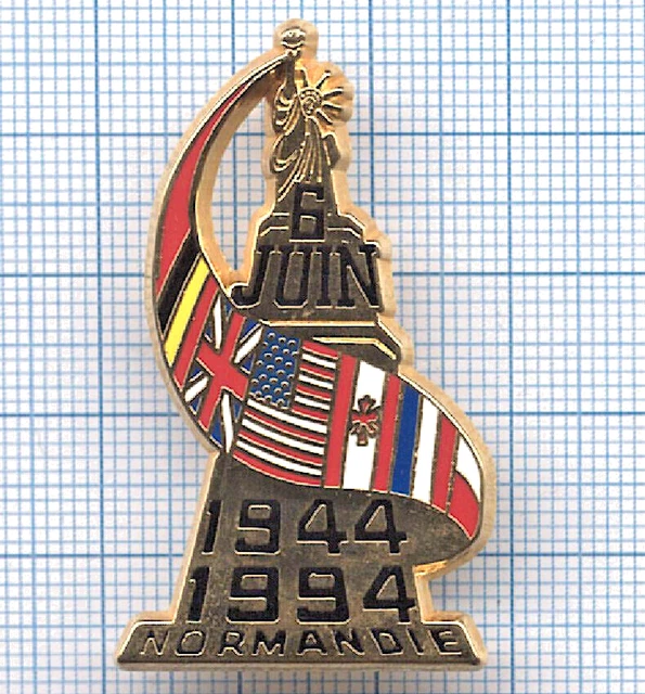 PINS DORÉ À l'or fin anniversaire du débarquement en NORMANDIE D DAY 6 ...