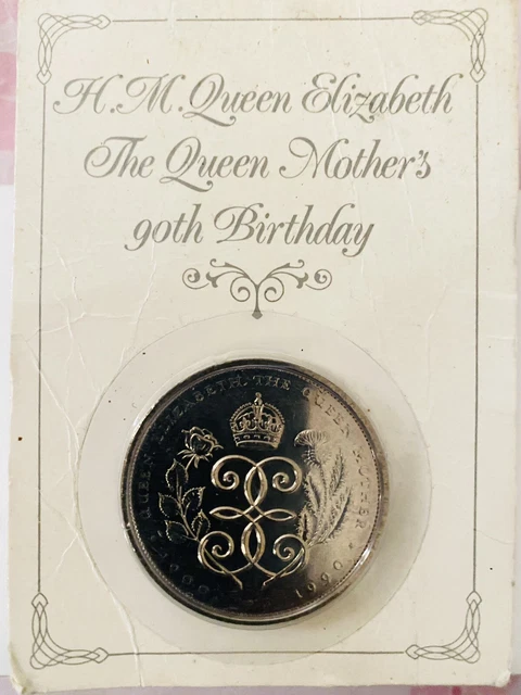 1990 H M Queen Elizabeth die Königin Mutter 90. Geburtstag 5 Pfund Münze £1 Start EUR 230,55 ...