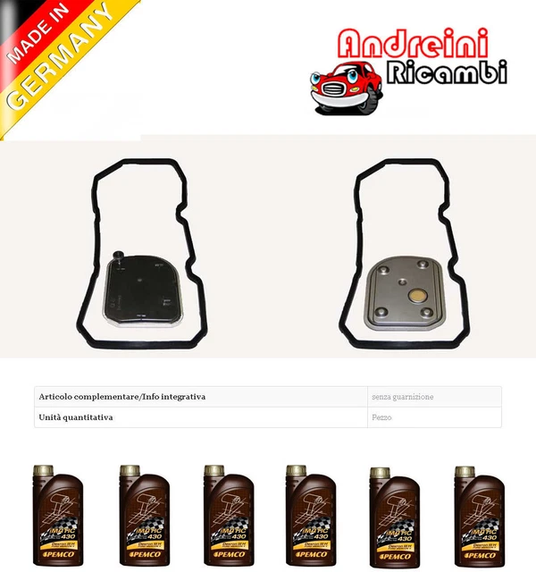 SET FILTRE TRANSMISSION Automatique+Huile Mercedes A 200 Turbo 142KW Du ...