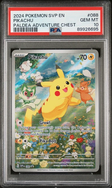 PSA 10 PIKACHU Adventure Chest #088 2024 Pokemon Svp Black Star Promo ...