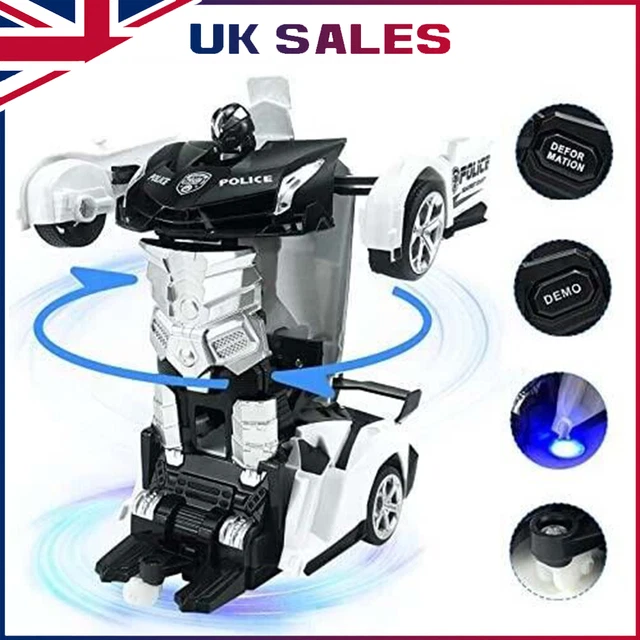 2 IN 1 Transformer RC Robot Police Car Remote Control Kids Boys Toys ...