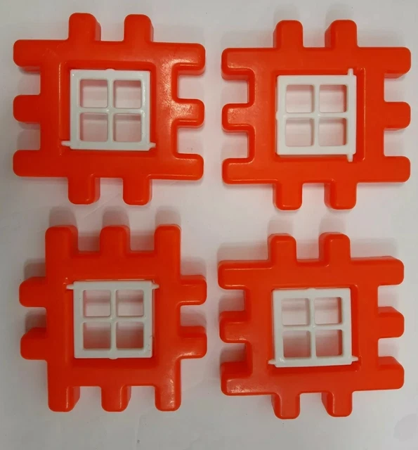 LITTLE TIKES VINTAGE Waffle Blocks Windows Castle Top and Horse Toy ...