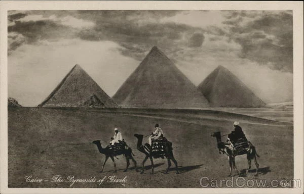 EGYPT CAIRO PYRAMIDS of Giza Lehnert & Landrock Postcard Vintage Post ...