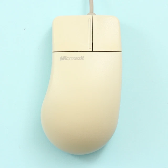 VINTAGE MICROSOFT SERIAL Mouse 2.0A Mechanical Computer Mouse (Beige ...