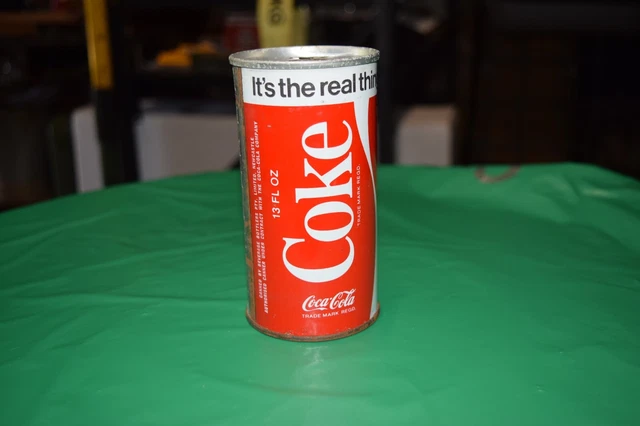 COKE CAN ,EARLY Ring Pull Type 13Fl/Oz Its The Real Thing Steel With ...