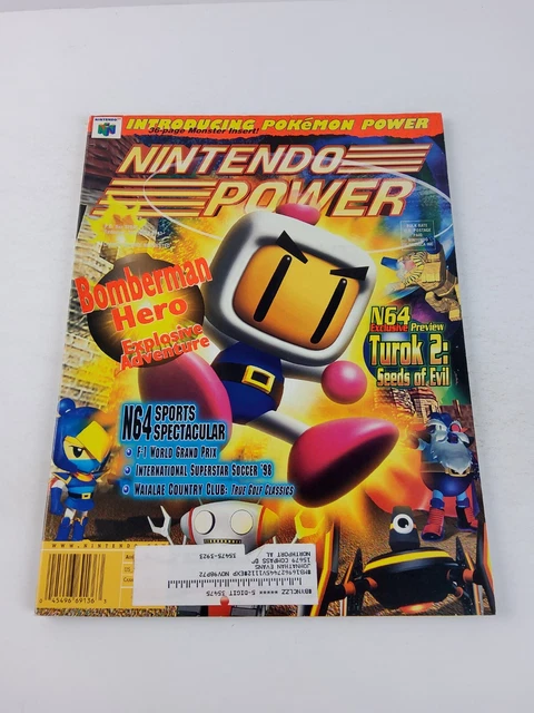 NINTENDO POWER MAGAZINE Volume 111 August 1998 Bomberman Hero No Poster ...