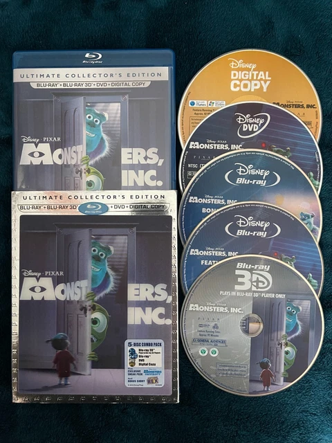 MONSTERS INC. 3D (Blu-ray/DVD, 5-Disc Set, 2013, Canadian) *Slip-Cover ...