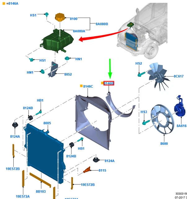 FORD RANGER T6 MK1 Radiator Fan Shroud AB39-8K619-BA 1722878 NEW ...