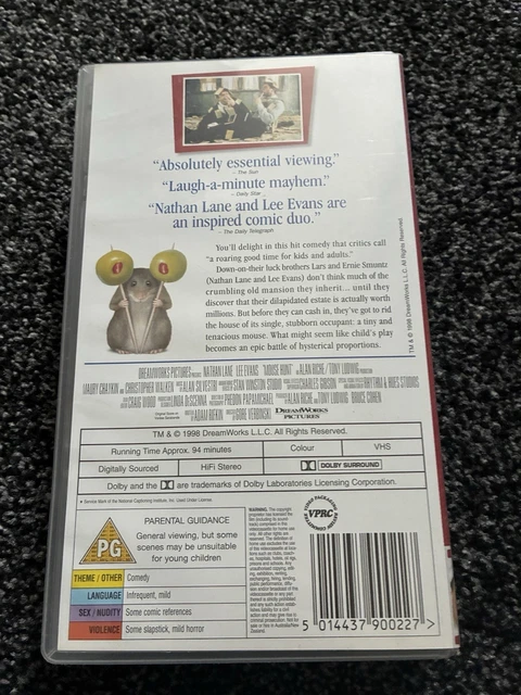 MOUSE HUNT VHS 1998 Nathan Lane Lee Evans Video Cassette Tape Cert PG ...