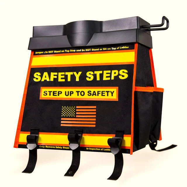 SAFETY STEPS LADDER Organizer with Tool Bag Slide-Out Tray High Storage ...