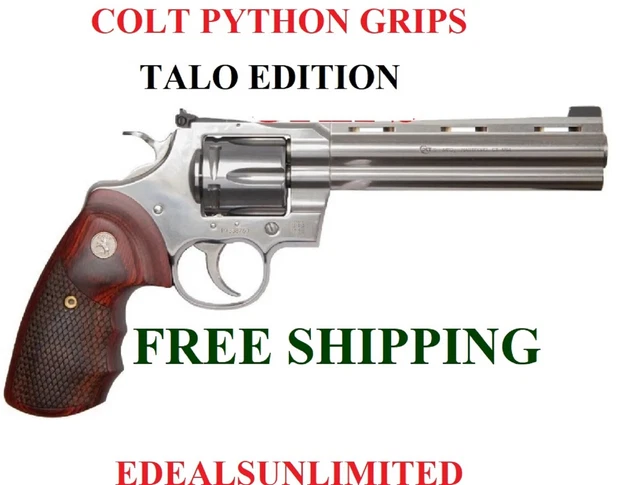 COLT PYTHON GRIPS Anaconda Grips Silver Medallions Combat Style Talo ...
