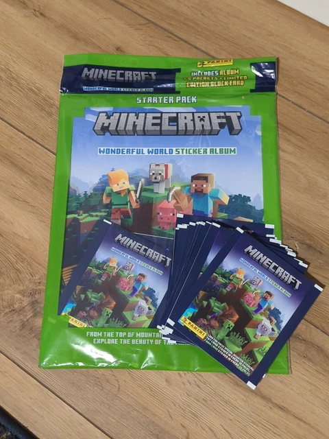 MINECRAFT WONDERFUL WORLD Sticker Album & 25 Packs Of Stickers Panini £ ...
