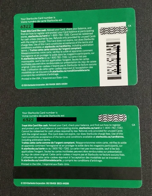 🇨🇦 CANADA STARBUCKS 2025 Snake Gift Card ( Barcode & Mag Strip - 2 ...