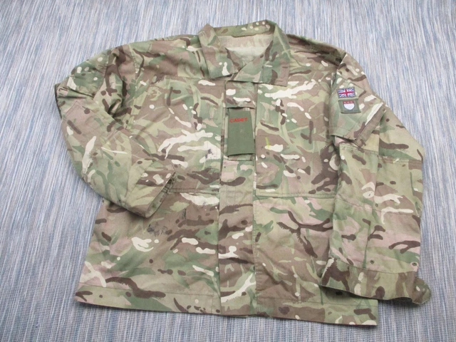 BRITISH ARMY JACKET Combat Camo Temperate Weather UK Flag 160/96 Green ...