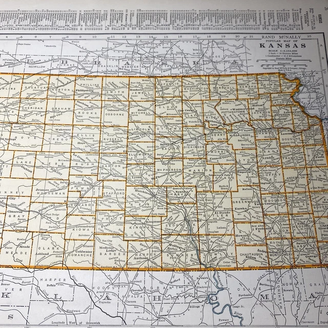 1940'S KANSAS ATLAS Map Vintage before end of WW2 $15.00 - PicClick