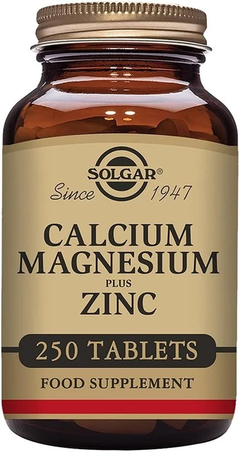 SOLGAR CALCIUM MAGNESIUM Plus Zinc Tablets - Pack Of 250 count (Pack of ...