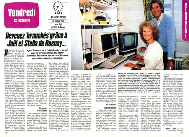 COUPURE DE PRESSE Clipping 1984 Joël et Stella de Rosnay (2 pages) EUR 5,00 - PicClick FR