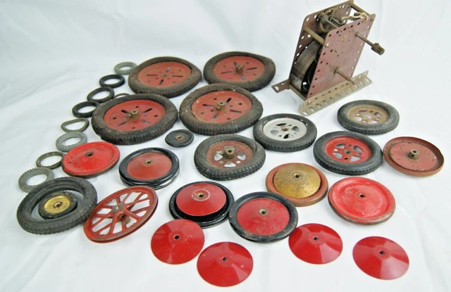 1930'S JOB LOT Meccano Wheels Tyres and Clockwork Mechanism ...