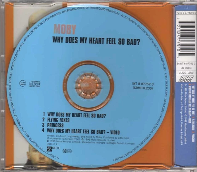 MOBY - WHY Does My Heart Feel So Bad? - CDM - 1999 - Downtempo 3TR EUR ...