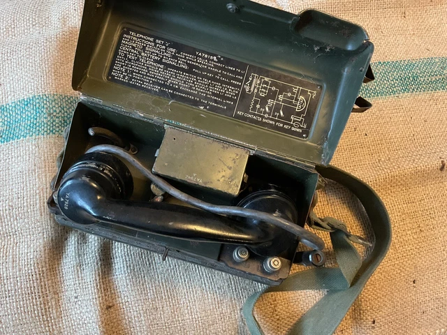 WW2 MILITARIA 1940S British Army Field Phone Telephone Set J YA7815 ...