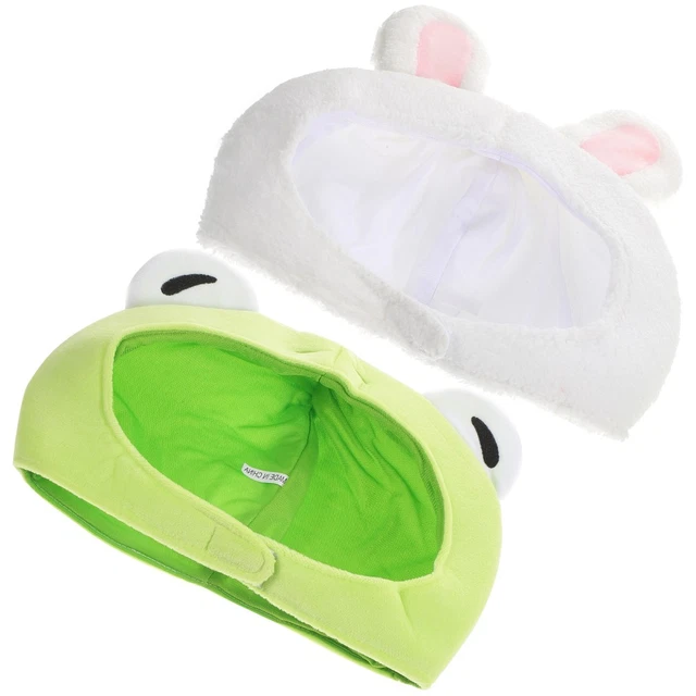 1 SET 2 Pcs Plush Hats Animals Ear Rabbit Frogs Hats Lovely Photo Props $34.27 - PicClick AU