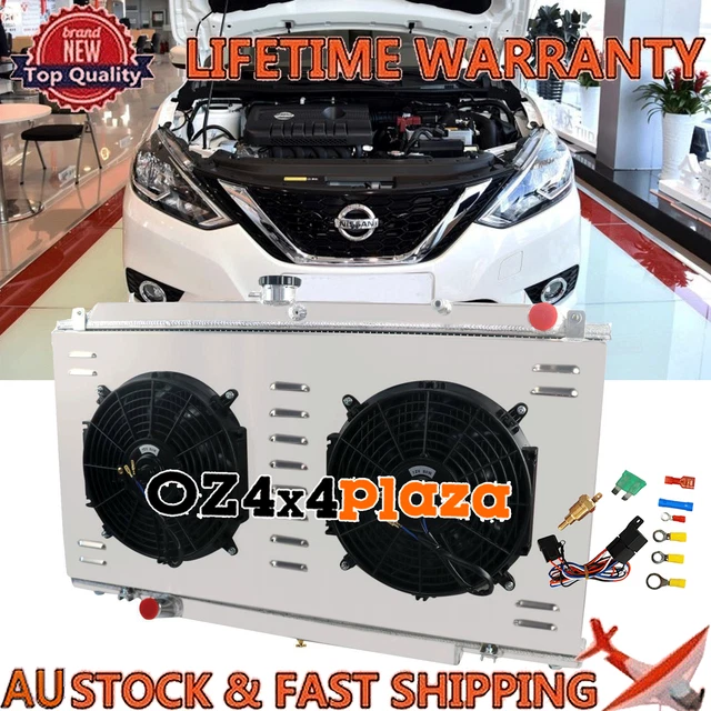 4ROW RADIATOR SHROUD Fan+Relay Fit Nissan Gu Patrol Y61 Td42 2.8/3.0/4. ...