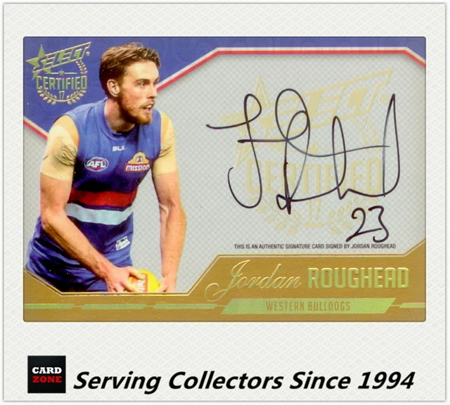 2017 SELECT AFL Certified Signature Card Scs35 Jordan Roughead-Bulldogs ...