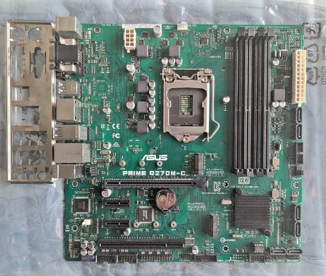 ASUS PRIME Q270M-C Motherboard m-ATX LGA1151 DDR4 DVI+VGA+HDMI+DP £65. ...