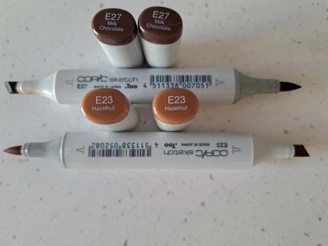 COPIC GRAPHIC DOUBLE Ended MARKER E23 Hazelnut & E27 Milk Chocolate £10.08 - PicClick UK