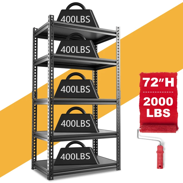 SLSY 5 TIER Heavy Duty Shelving Rack Unit Garage Storage Shelf ...