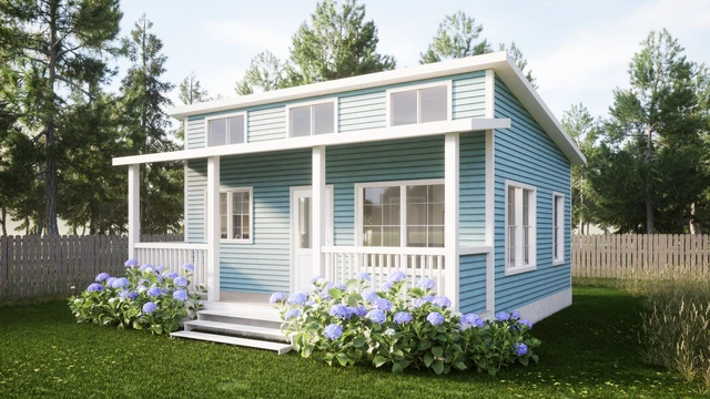 COTTAGE TINY HOUSE Plan & Wood Cabin 3D images with PDF Blueprint £33. ...