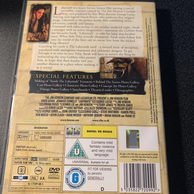 LABYRINTH - COLLECTOR'S Edition DVD David Bowie Jennifer Connelly EUR 5 ...