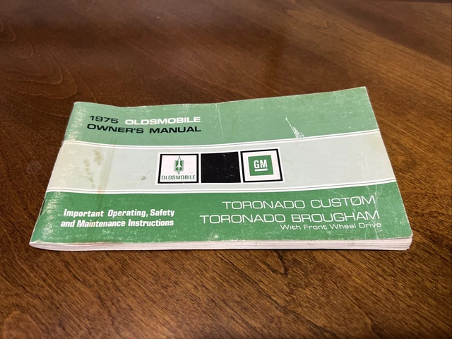 VINTAGE 1975 OLDSMOBILE TORNADO CUSTOM Owners Manual Booklet Guide ...