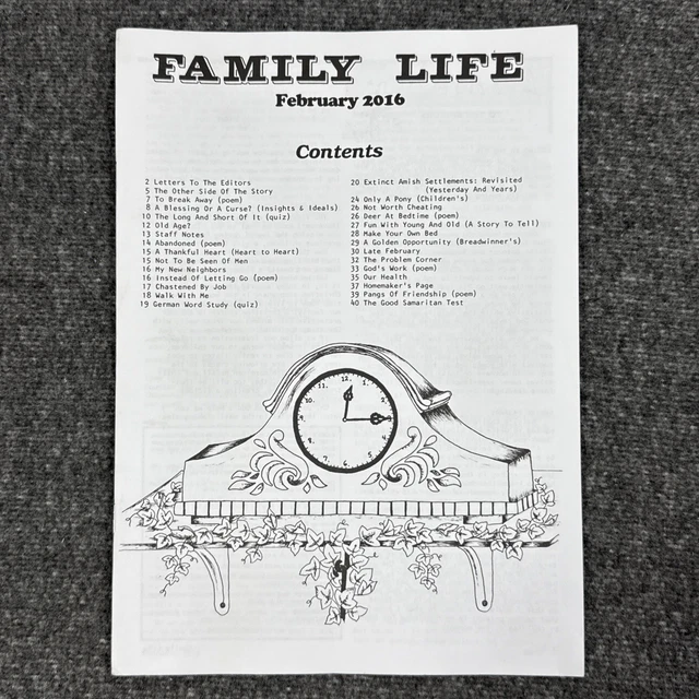FAMILY LIFE AMISH Magazine 2016 Full Year Plain Living Homemaker ...