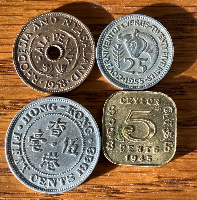 BRITISH COLONIAL COIN Lot: Ceylon, Cyprus, Rhodesia, Hong-Kong Coins £6 ...