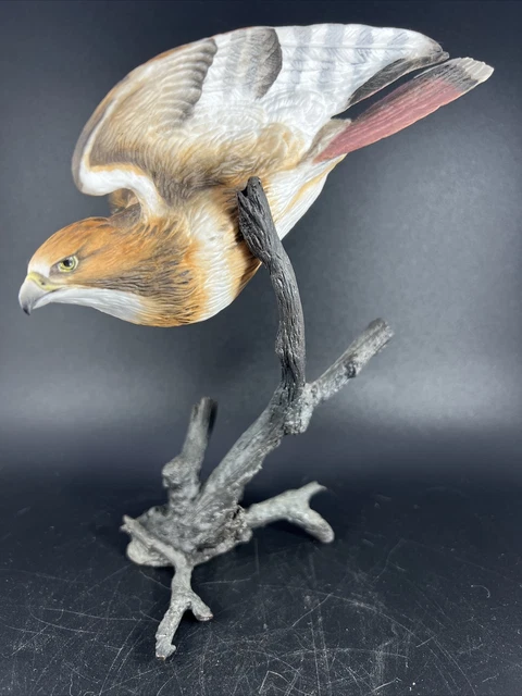 ROYAL WORCESTER 'RED-TAILED Hawk' Porcelain Bronze Birds Of Prey ...