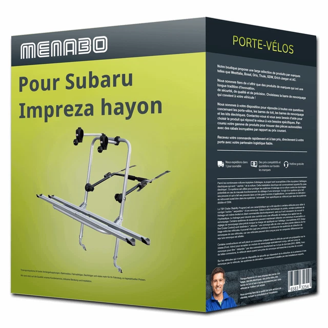 PORTE-VÉLO MENABO LOGIC 2 pour Subaru Impreza hayon type GT 2 vélos TOP ...