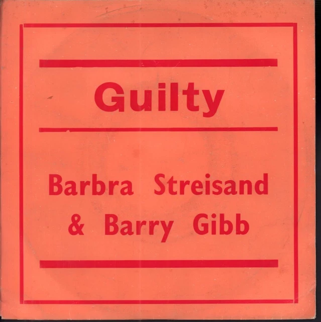 BARBRA STREISAND AND Barry Gibb Guilty 7" vinyl USA Columbia 1980 ...