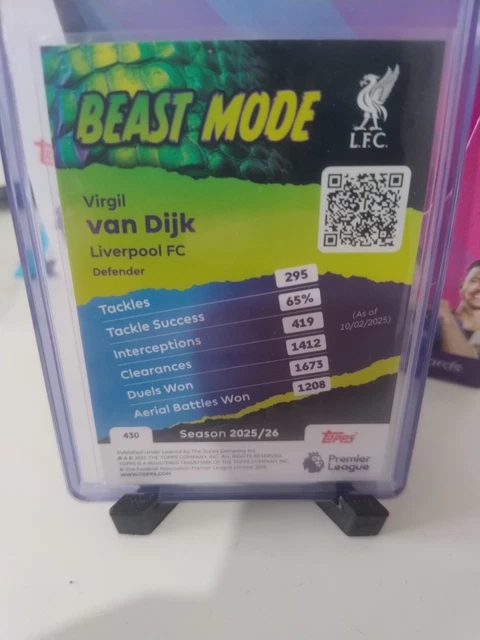 VIRGIL VAN DIJK Liverpool 2025-26 Topps Premier League Beast Mode #430 ...