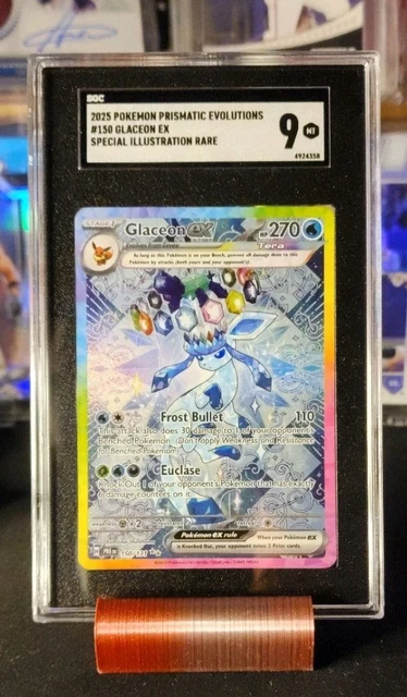 2025 POKEMON PRISMATIC Evolutions Glaceon EX 150/131 SGC 9 MINT $152.50 ...