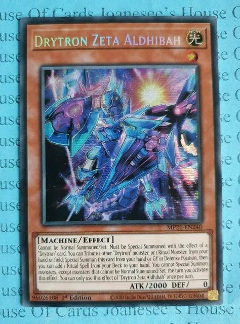 DRYTRON ZETA ALDHIBAH MP21-EN240 Prismatic Secret Rare Yu-Gi-Oh Card ...