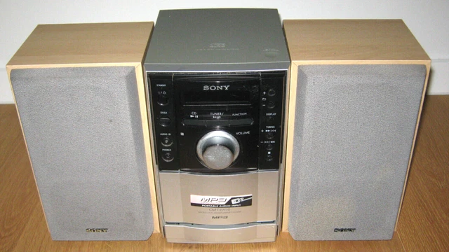 SONY CMT-EH10 MICRO Hifi Component System Wooden Shelf Speakers CD ...