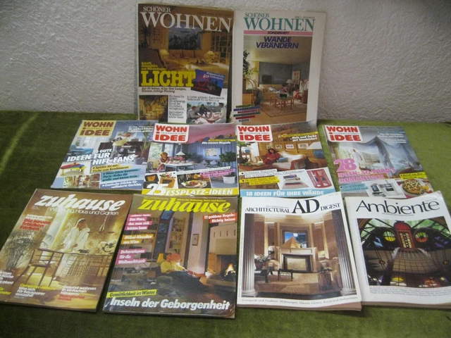 10 ALTE ZEITSCHRIFTEN 80er: Schöner Wohnen, Zuhause, AD, AMBIENTE, Wohn ...