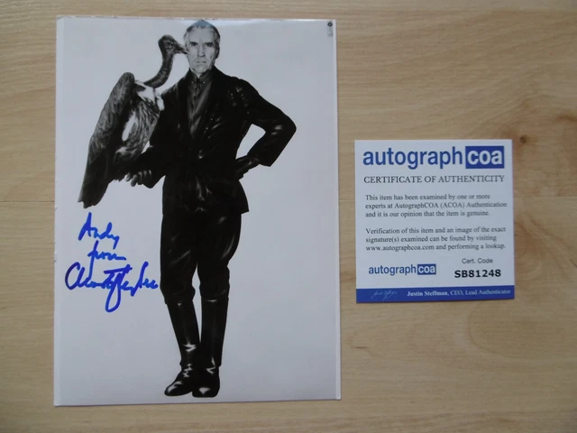 CHRISTOPHER LEE &CAPTAIN Invincibl" Original Autogramm signed 13x18 cm ...