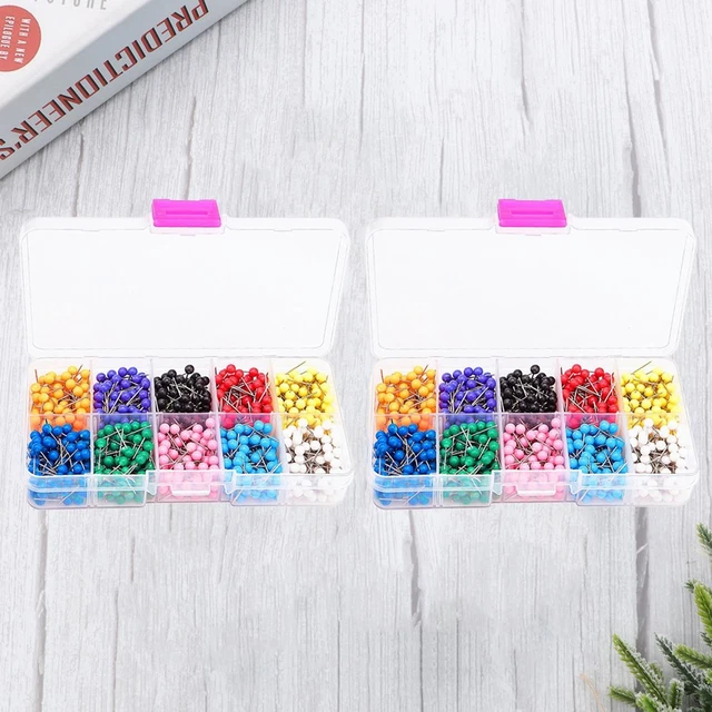 2 BOXES OFFICE Desk Accessories Map Tacks Decorative Thumb Documents ...