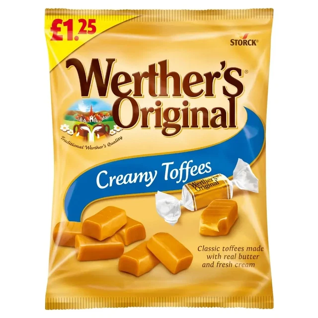 WERTHER'S ORIGINAL CREAMY Toffees 12 x 110g £1.25 PMP Sweets Wholesale ...