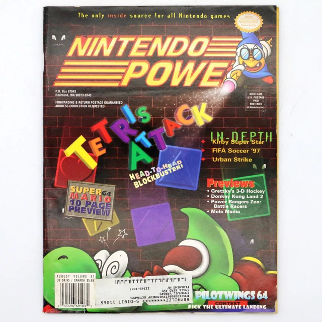NINTENDO POWER MAGAZINE Vol 87: Tetris Attack with PilotWings 64 Poster ...