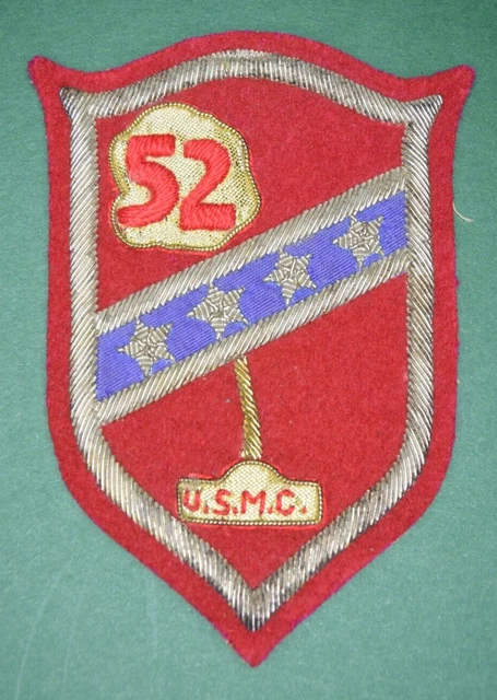 RARE WW2 U.S Marine Corps 52nd Defense Battalion Felt Bullion Theater ...