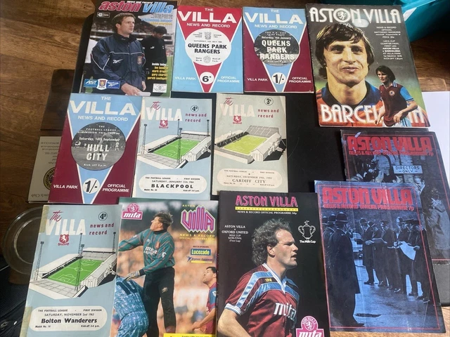 12 ASTON VILLA Fc Football Programmes Incl European Matches 1950s ...