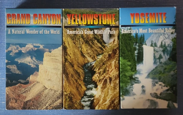 QUESTAR NATIONAL PARKS Vhs Lot Of 3 Yellowstone, Grand Canyon, Yosemite ...